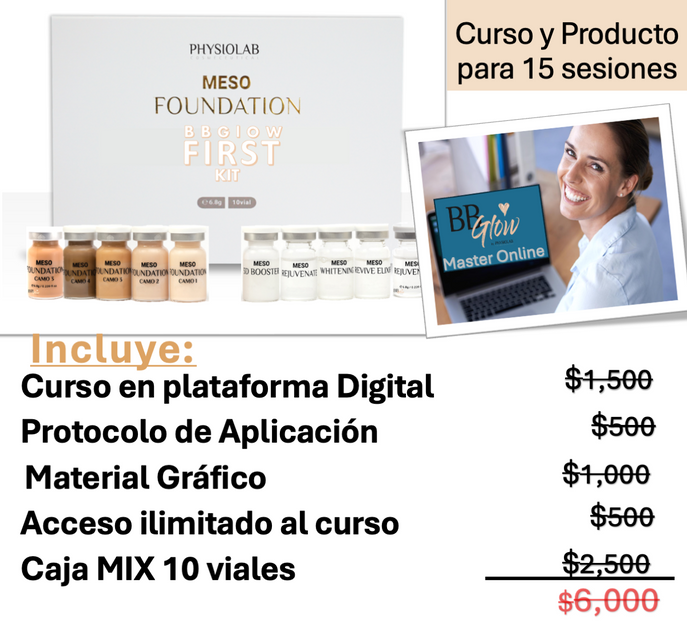 Caja con 10 Viales (FIRST KIT) + Curso Online BBGlow – BB Glow by Physiolab